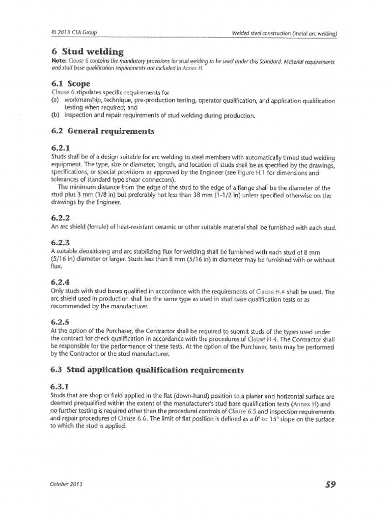 Csa CWB w59-13 Section 6 | PDF