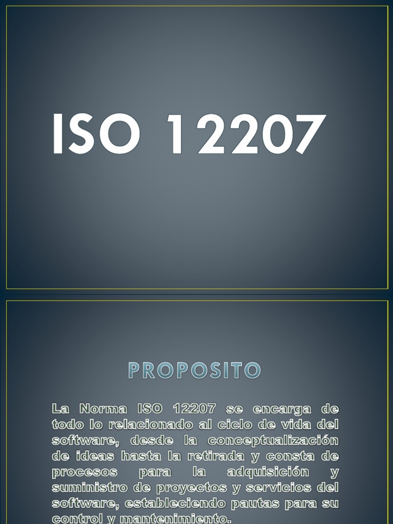 Iso 12207 | PDF | Evaluación del ciclo de vida | Software