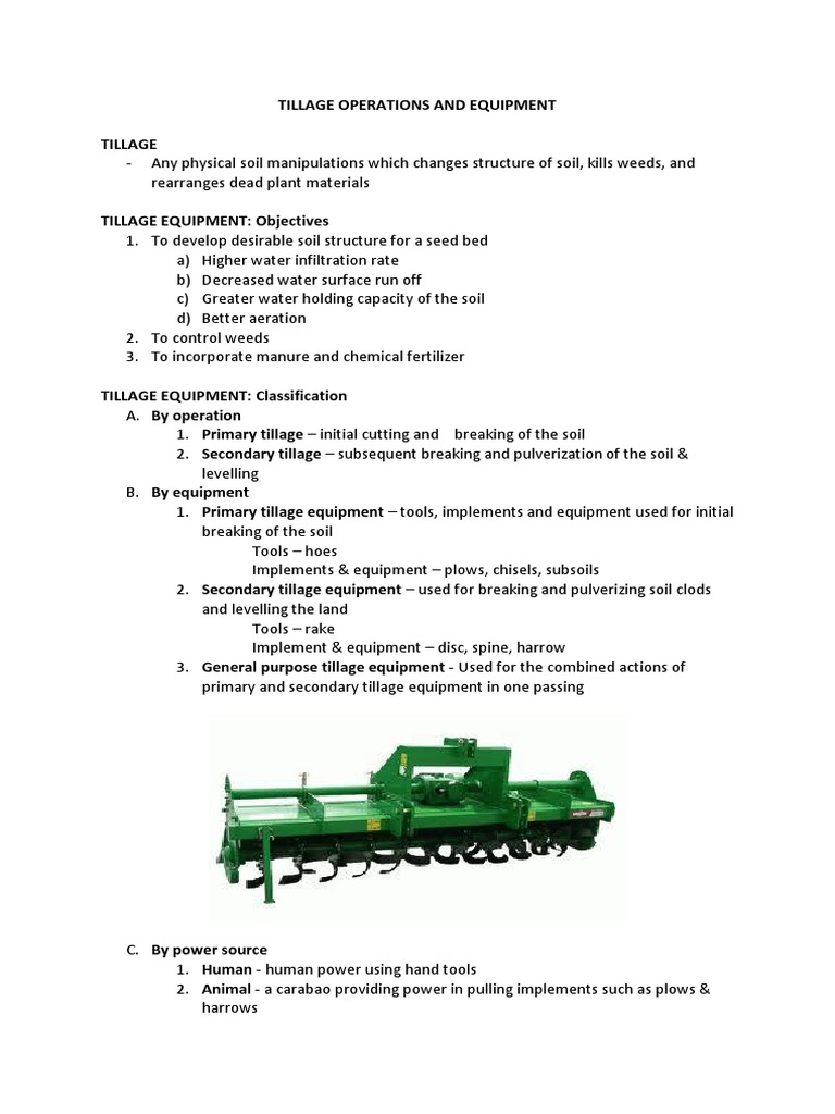 Tillage Operations and Equipment Guide | PDF | Plough | Tillage