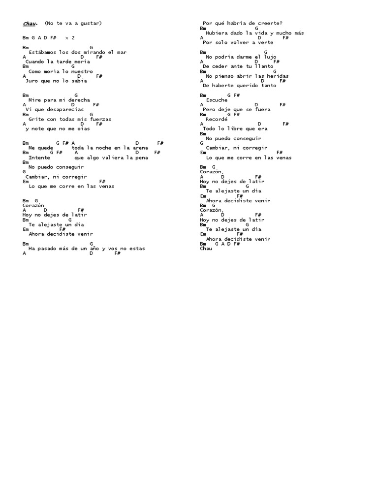 Chau (No Te Va a Gustar) | Ocio