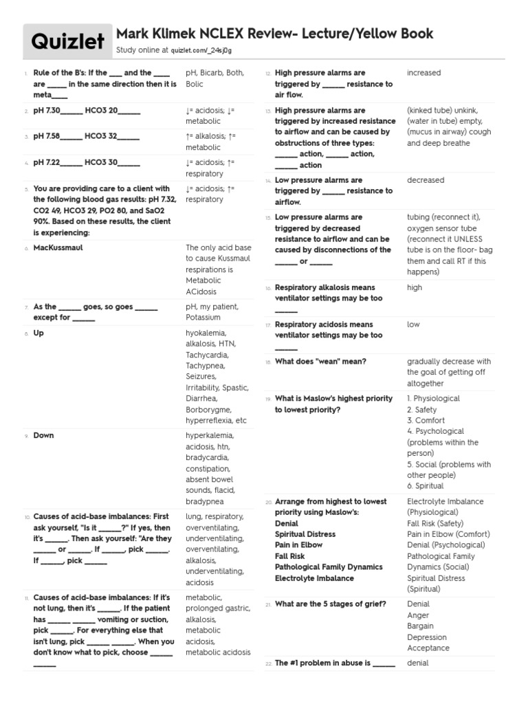 Mark Klimek Yellow Book | PDF | Breathing | Clinical Medicine