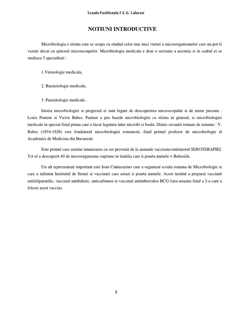 Referat Virusologie Bacterii Patogene | PDF