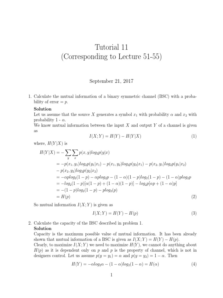 Tutorial 11 | PDF | Bandwidth (Signal Processing) | Telecommunications Engineering