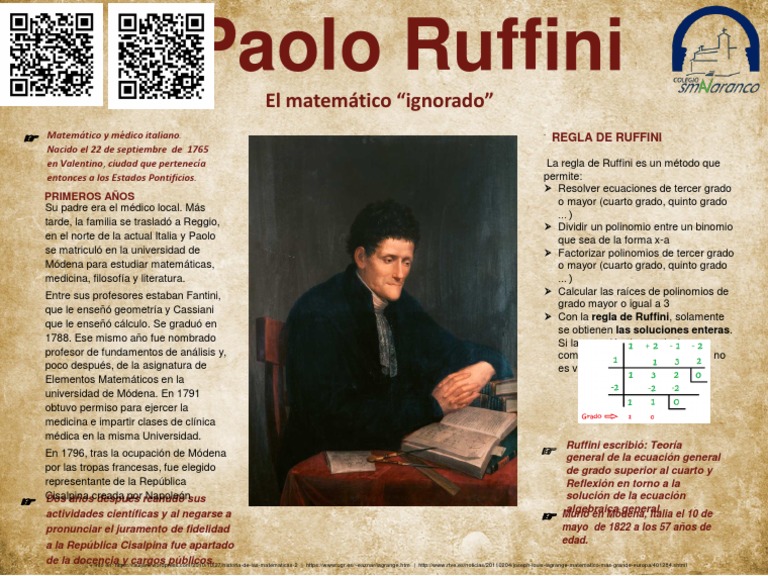 Paolo Ruffini: Matemático Ignorado | PDF | Conceptos matemáticos ...