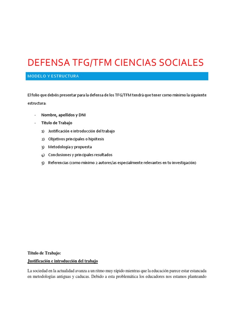Defensa TFG-TFM Modelo | PDF | Aprendizaje | Epistemología