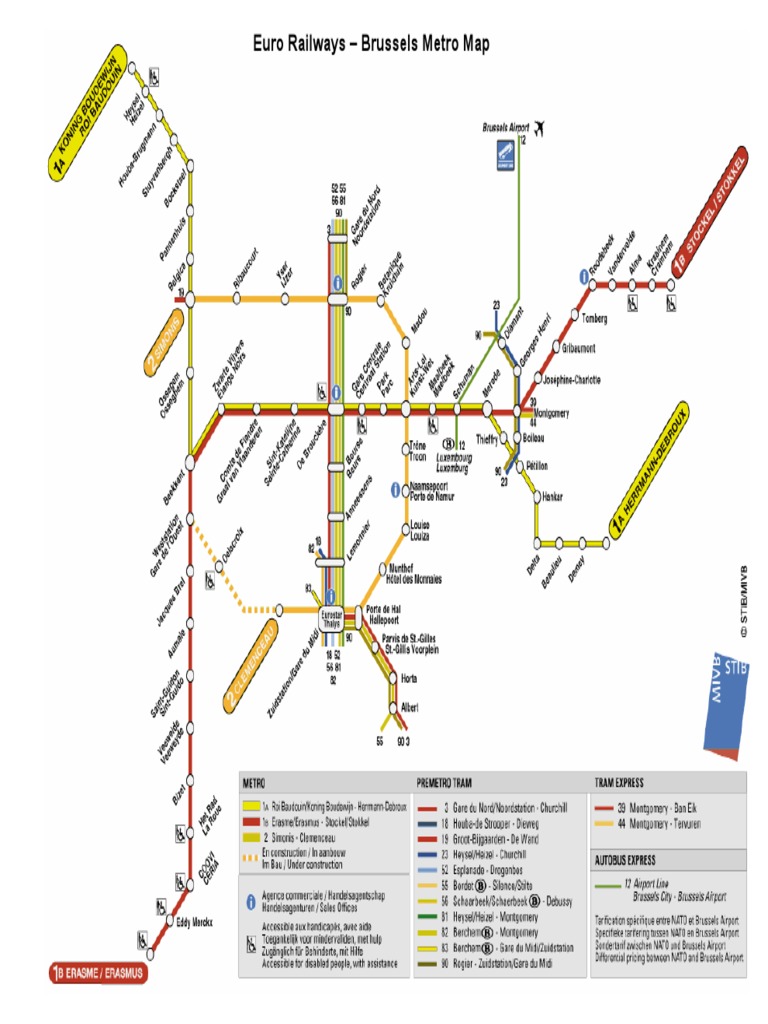 Euro Railways - Brussels Metro Map | PDF