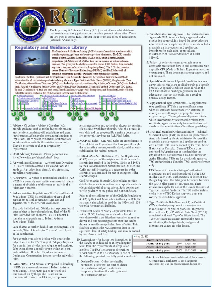 Faa RGL Guide | PDF | Aerospace | Computing And Information Technology