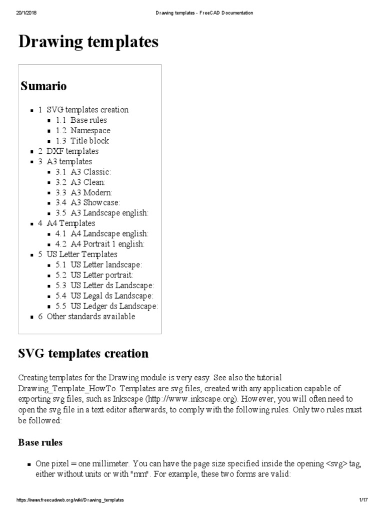 Drawing Templates - FreeCAD Documentation | PDF | Namespace | Xml