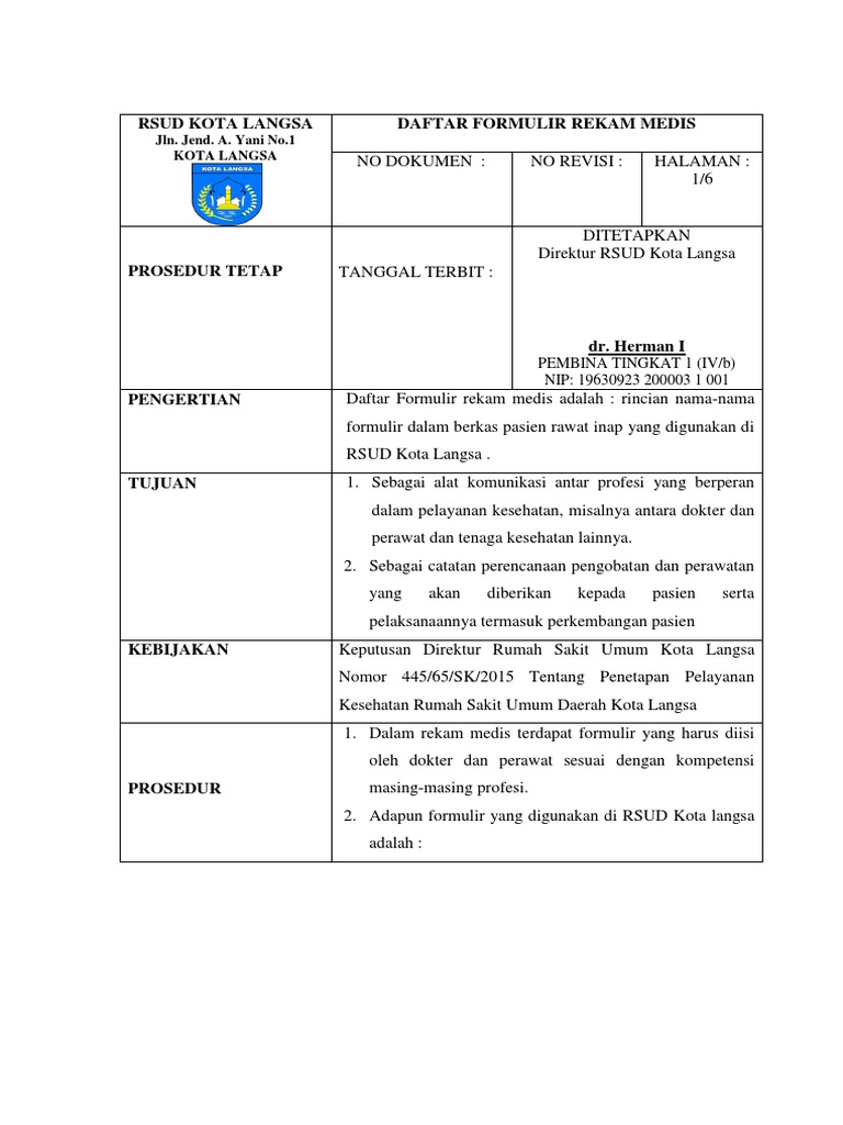 DAFTAR FORMULIR REKAM MEDIS.docx