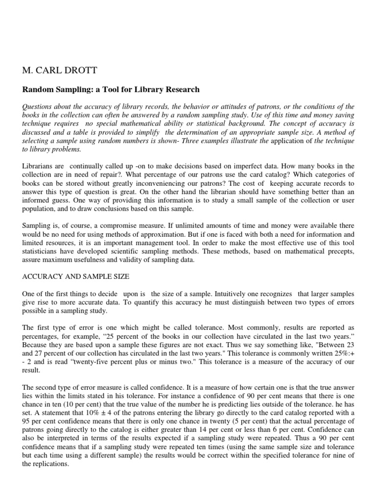 Carl Drott Completo | PDF | Sampling (Statistics) | Confidence Interval
