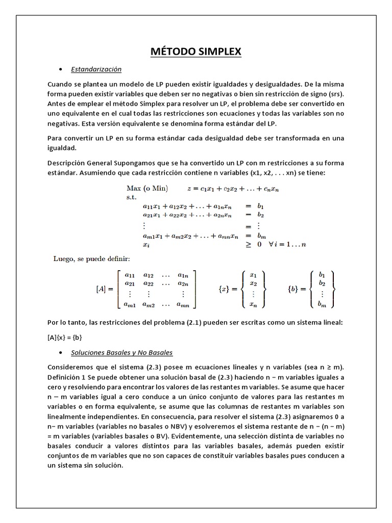 Método Simplex | PDF | Algoritmos | Áreas de informática