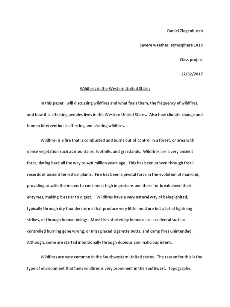 Class Project Forest Fires | PDF | Wildfire | Climate Change