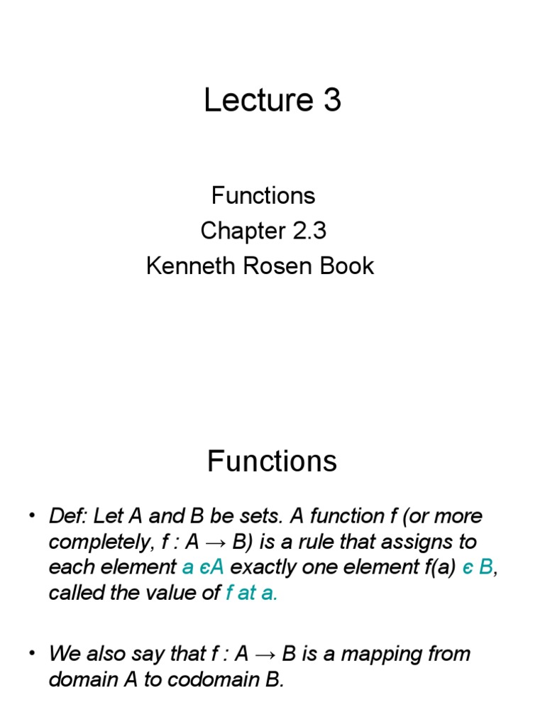 Functions Kenneth Rosen Book | PDF | Function (Mathematics ...