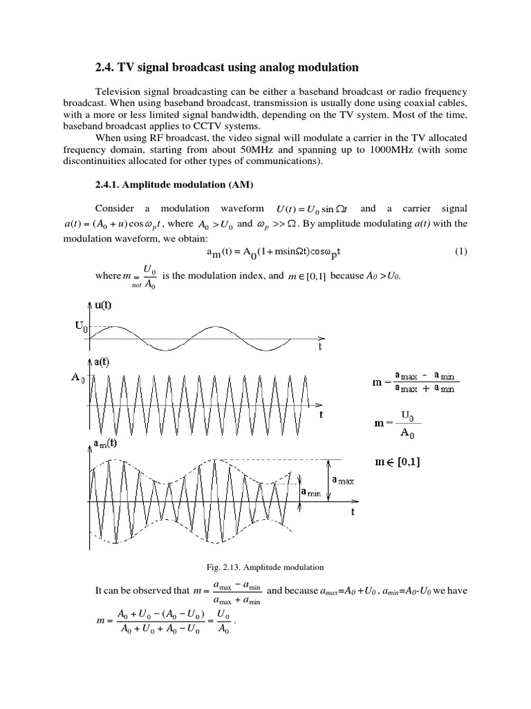 04 - Video Signal Transmission in RF | PDF | Frequency Modulation ...