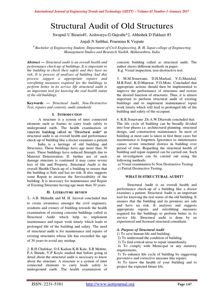 Structural Audit Guide | PDF | Nondestructive Testing | Engineering