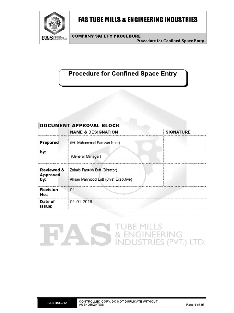 Confined Space Entry | PDF | Risk Assessment | Safety