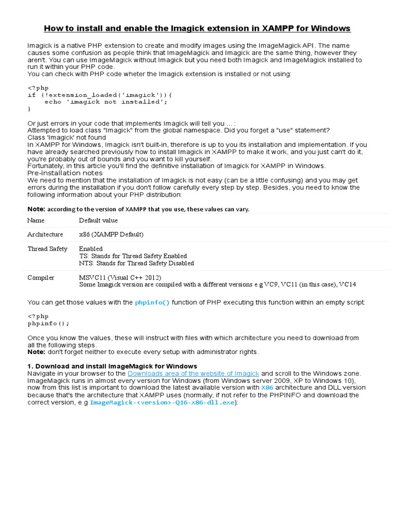Cara Install Dan Enable Imagick Extension Pada XAMPP Di Windows | PDF ...