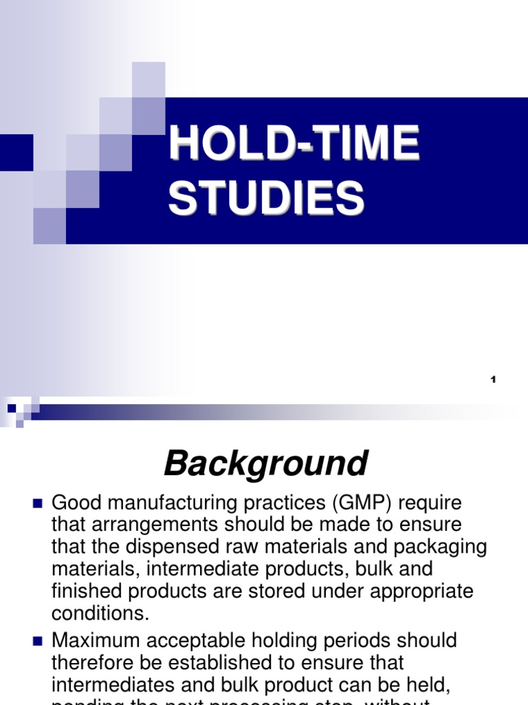Presentation On Hold Time Study | PDF | Tablet (Pharmacy) | Business