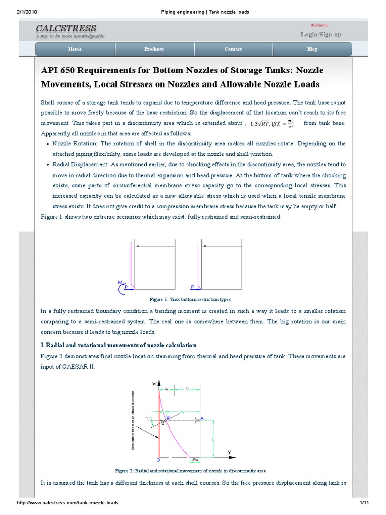 Piping Engineering - Tank Nozzle Loads 1 | Download Free PDF | Stress ...