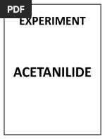Synthesis of Acetanilide | PDF | Acetic Acid | Organic Synthesis
