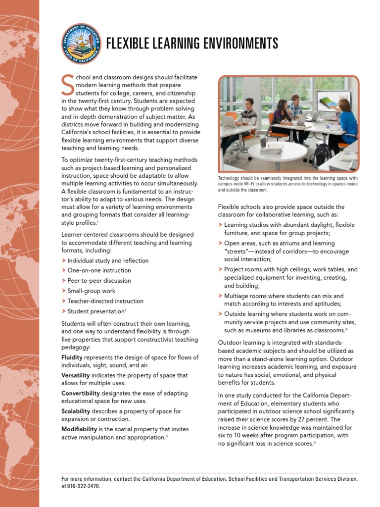 Flexible Learning Environments Pdf Classroom Learning