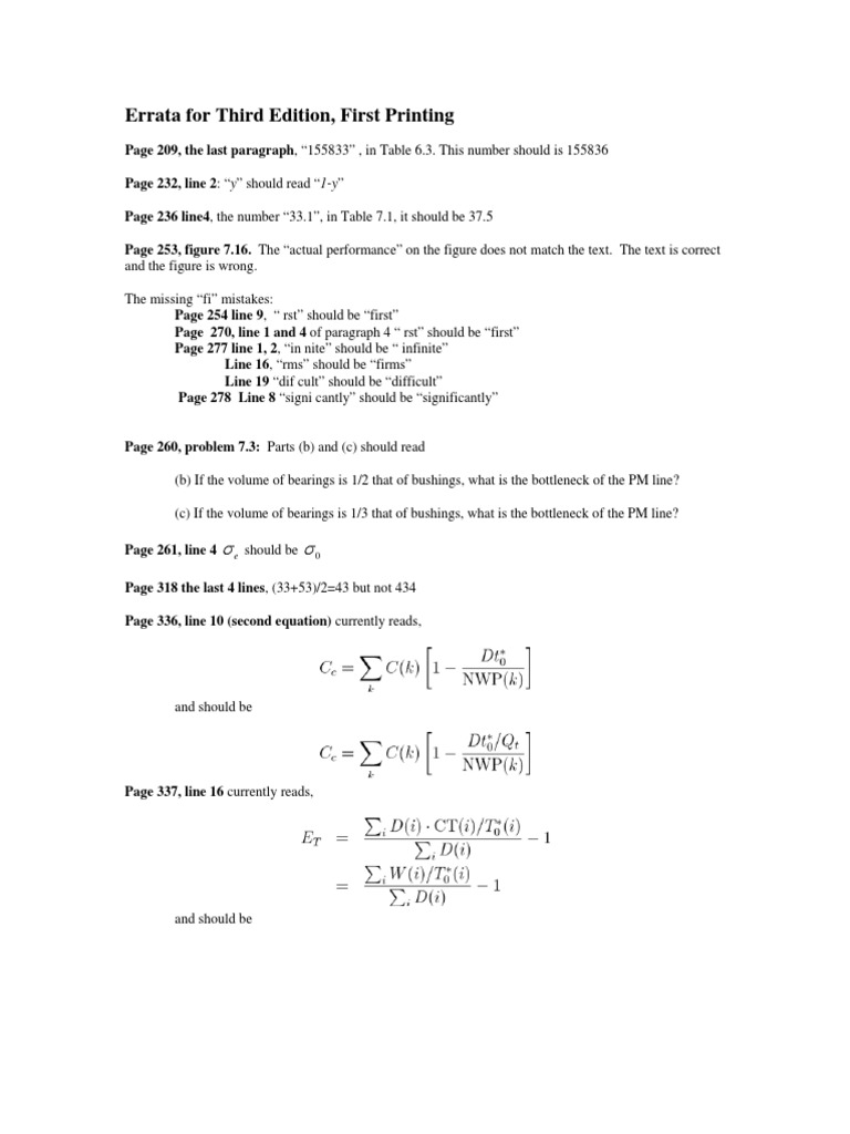 Errata For Third Edition PDF | PDF Errata For Third Edition PDF | PDF