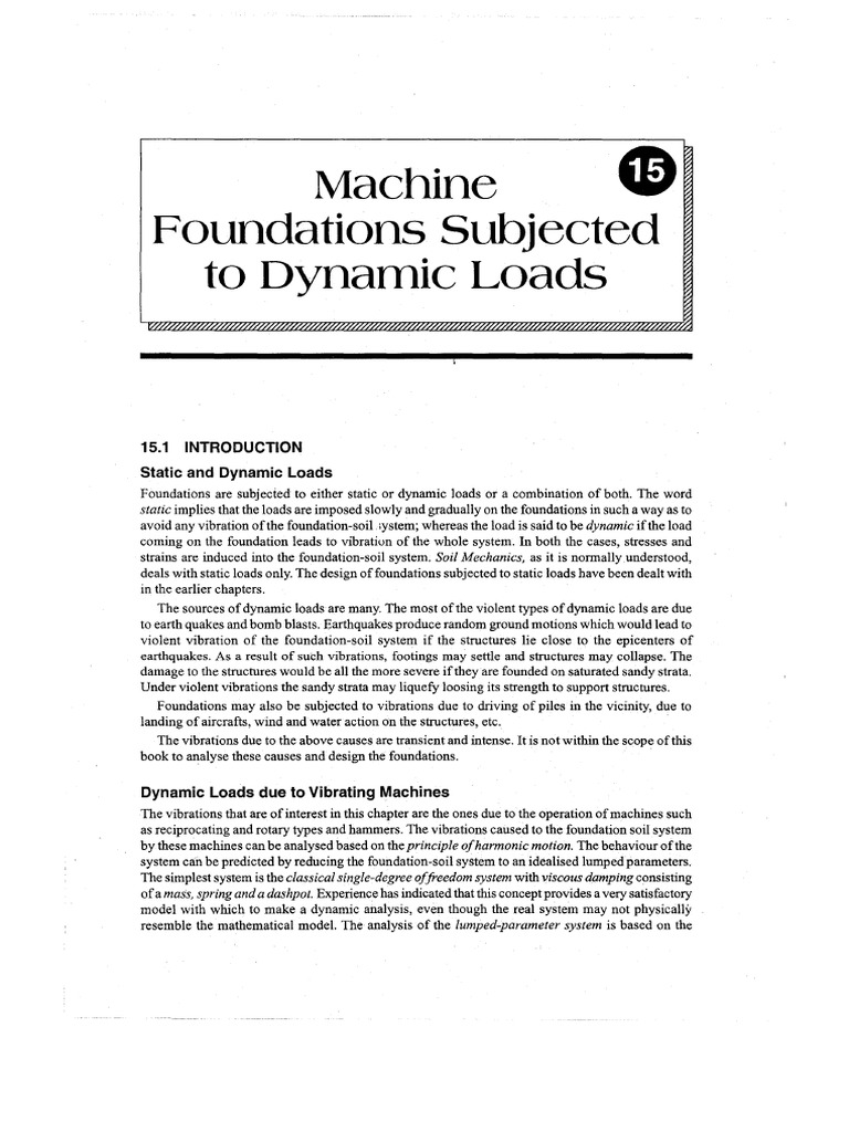 Chapter 15 Machine Foundations Subjected To Dynamic Loads PDF | PDF