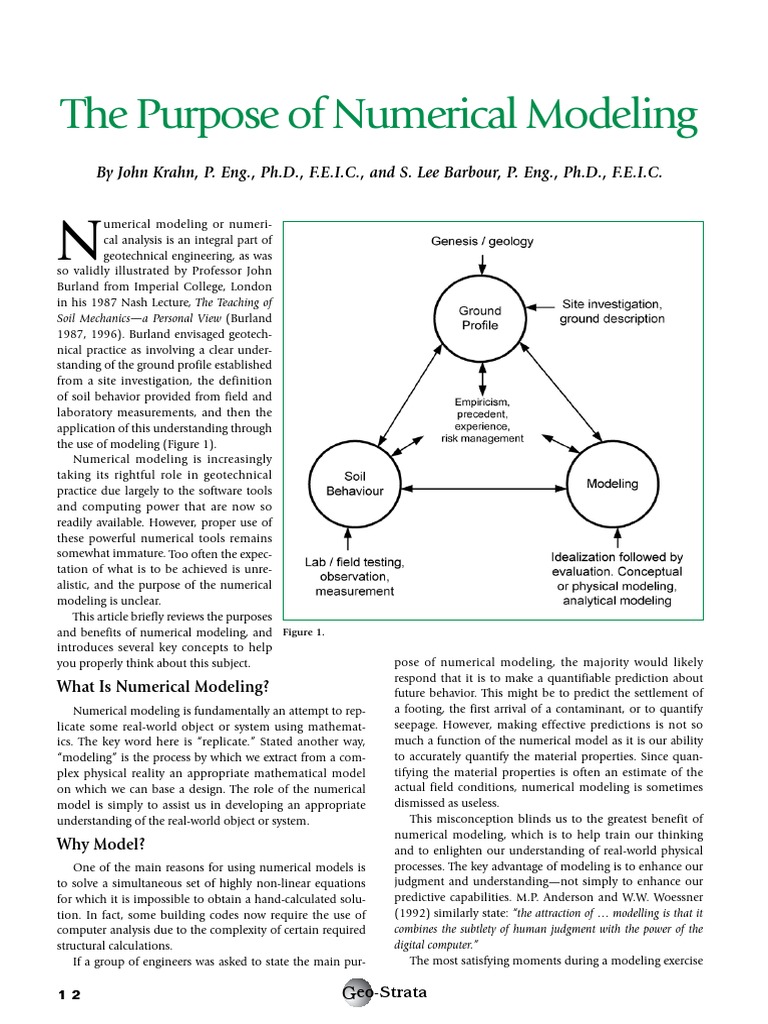 The Purpose of Numerical Modeling PDF | PDF | Geotechnical Engineering | Understanding
