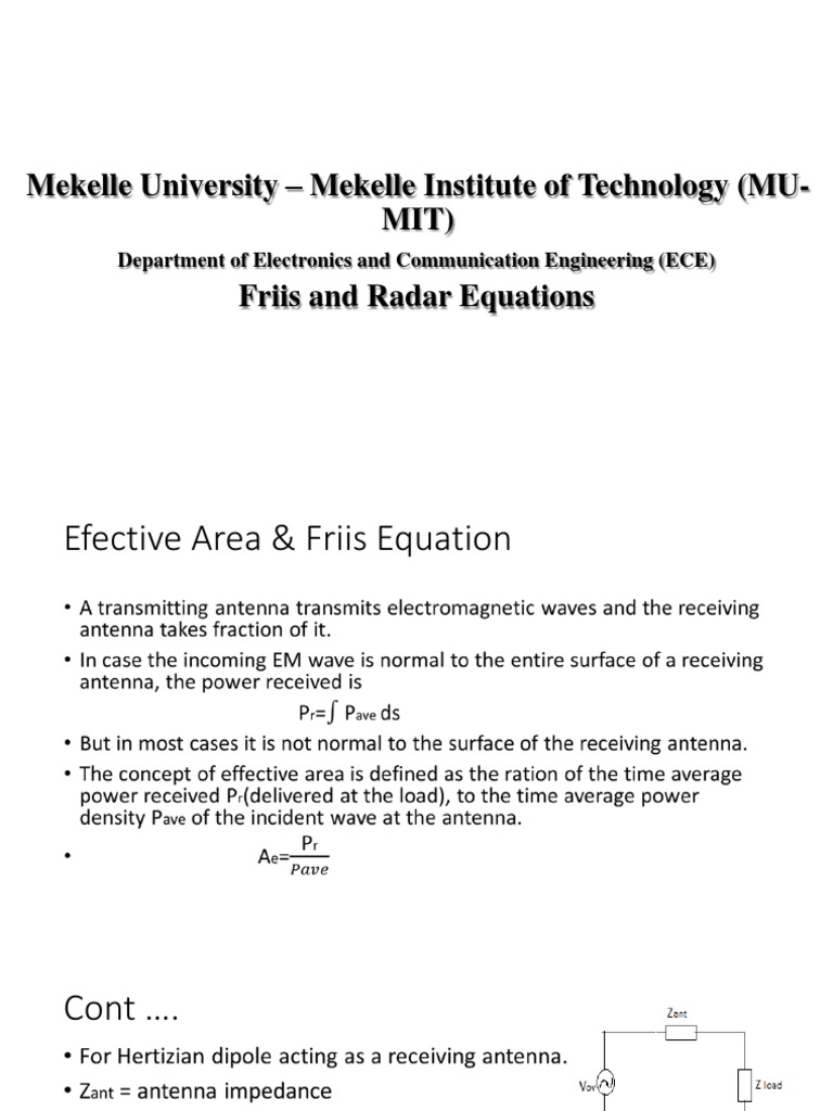 4 Friis Equation and Radar | PDF