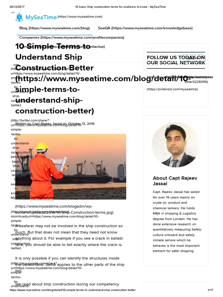 10 Basic Ship Construction Terms For Seafarers To Know - MySeaTime ...