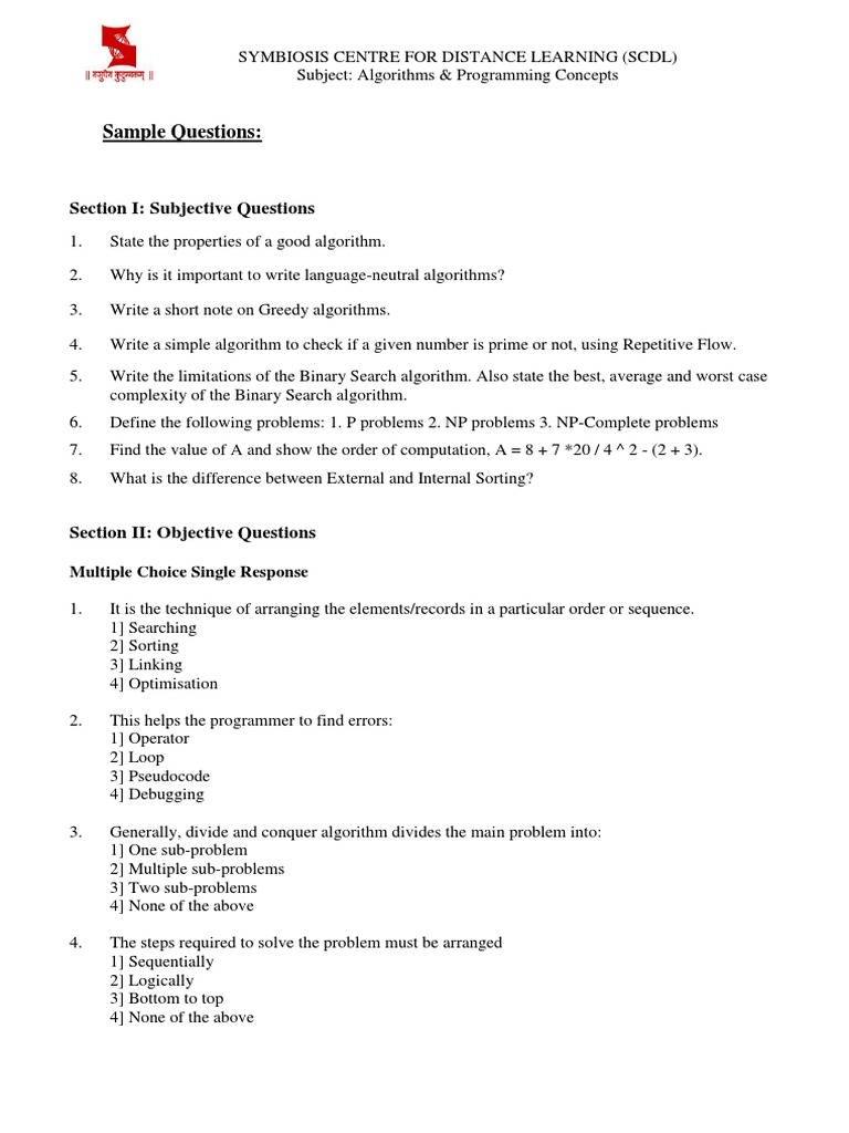 Algorithms & Programming Concepts | PDF | Algorithms | Control Flow