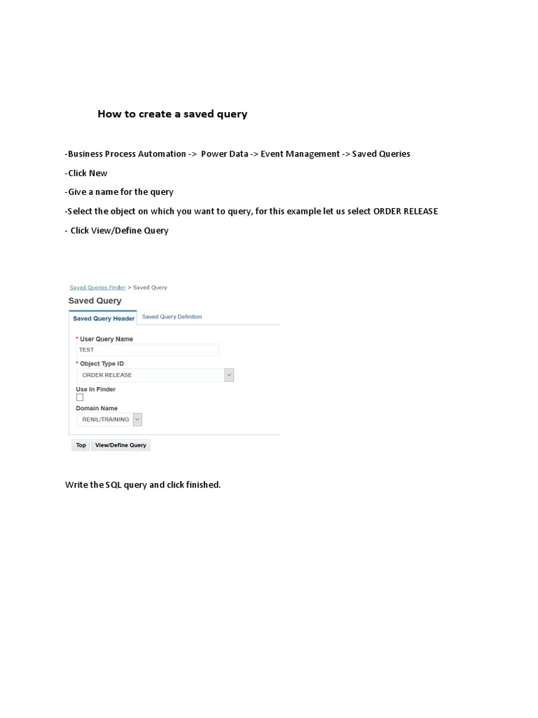 Create Saved Query | PDF
