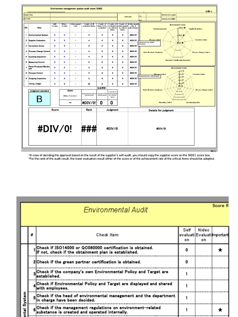 Environmental Audit Evaluation Summary | PDF | Audit | Business