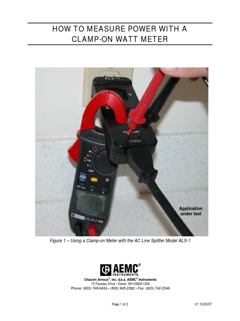 How To Measure Power With A Clamp-On Watt Meter | PDF | Voltage ...