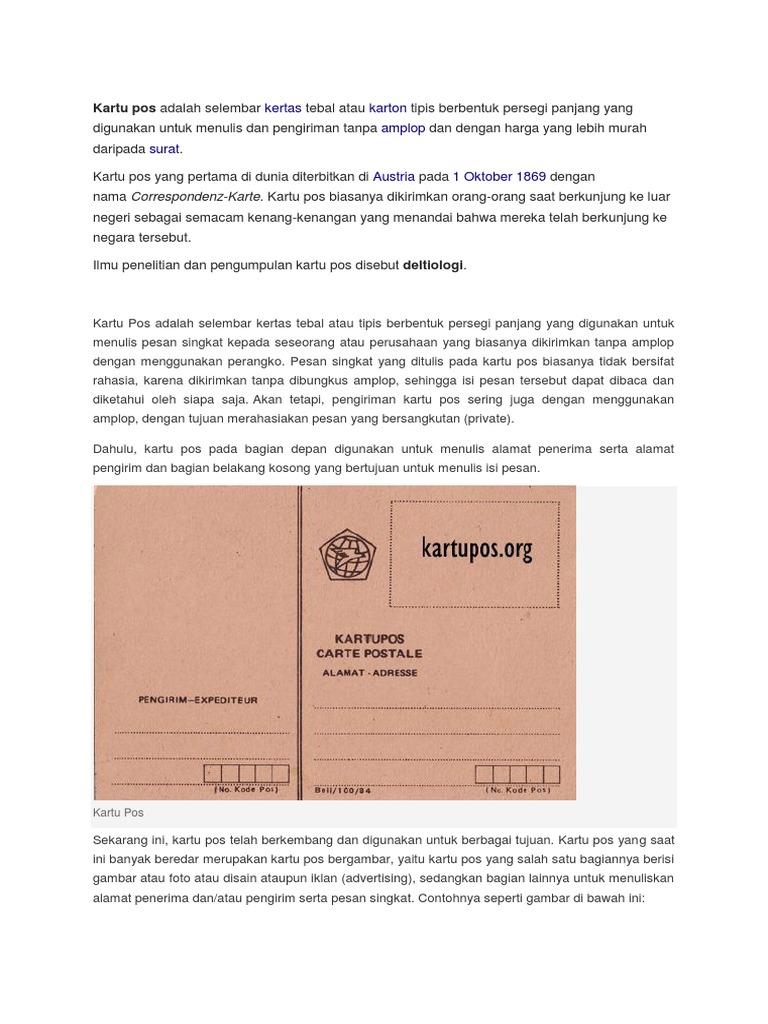 Kartu Pos | PDF