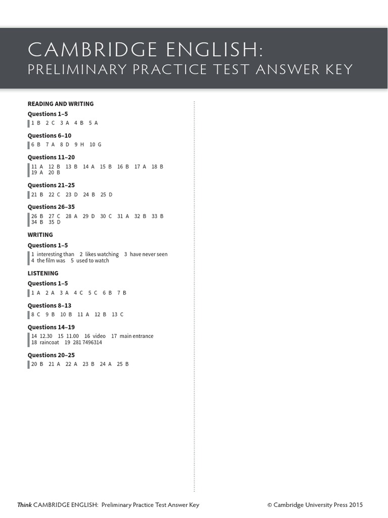 Answer Key PDF | PDF