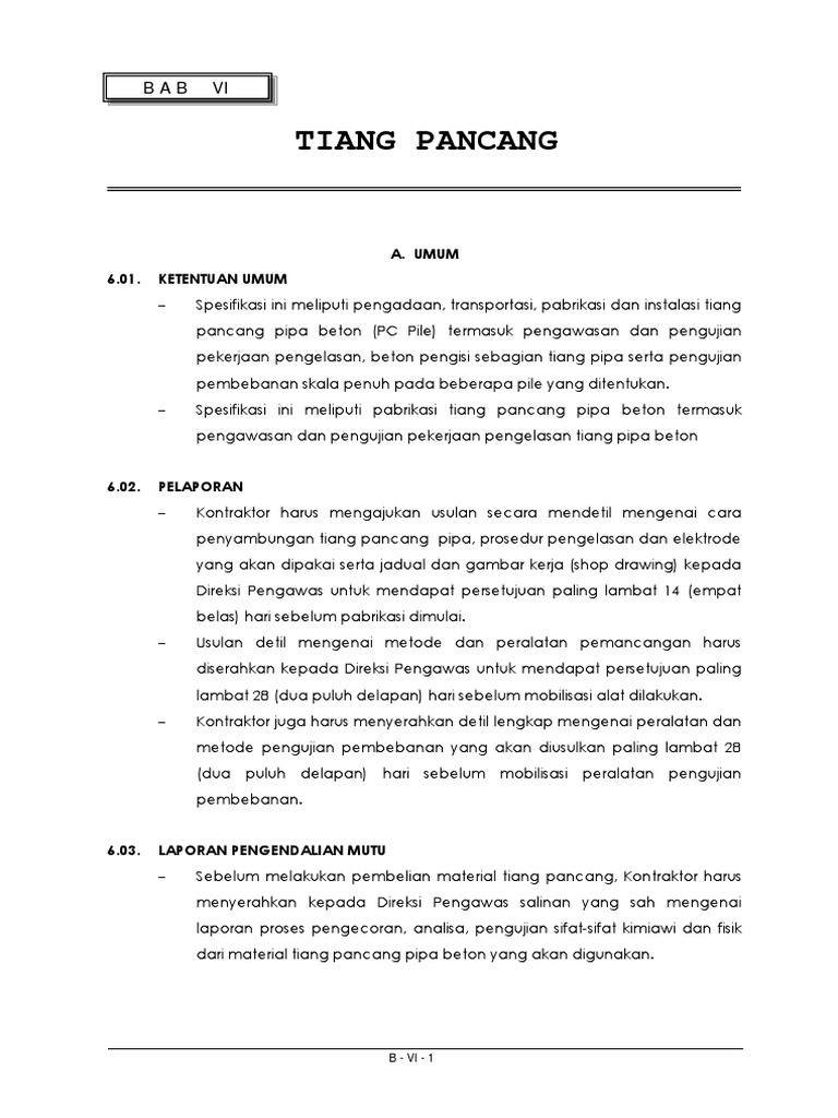 SPEC 6 (Tiang Pancang) | PDF