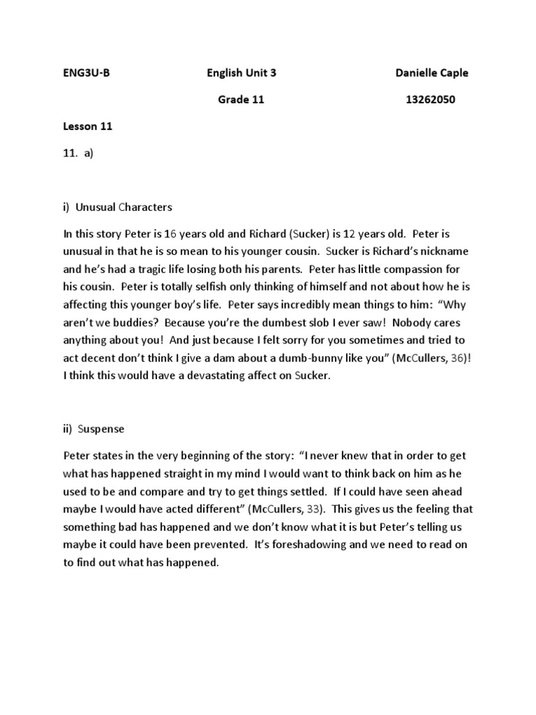 ENG3U-B Unit 3 | PDF