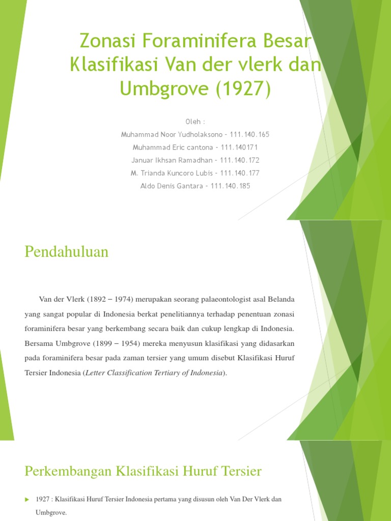 Zonasi Foraminifera Besar Klasifikasi Van Der Vlerk Dan Umbgrove | PDF