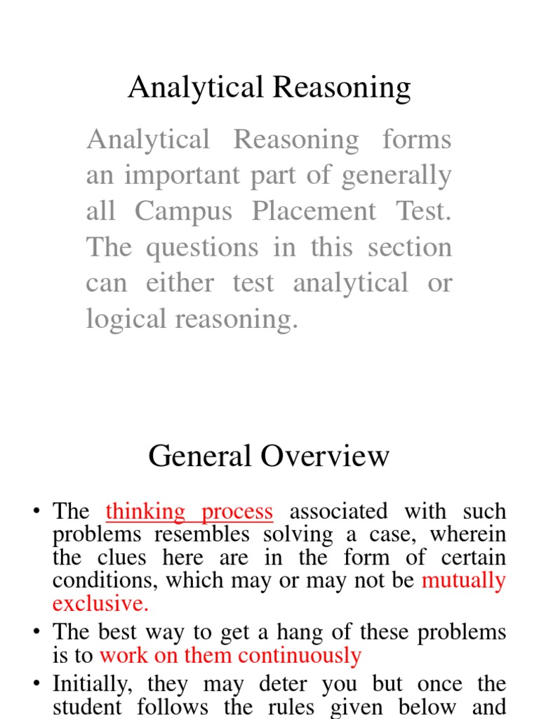 Analytical Reasoning | PDF | Color | Reason
