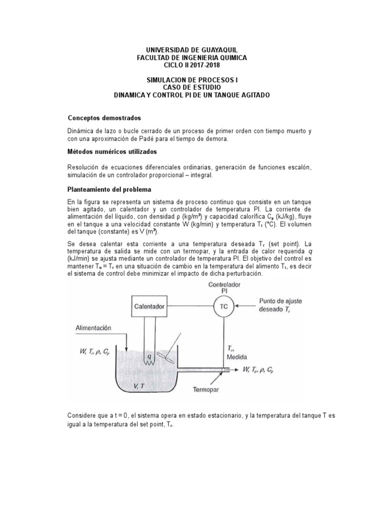 Control PI en Tanque Agitado | PDF | Temperatura | Densidad