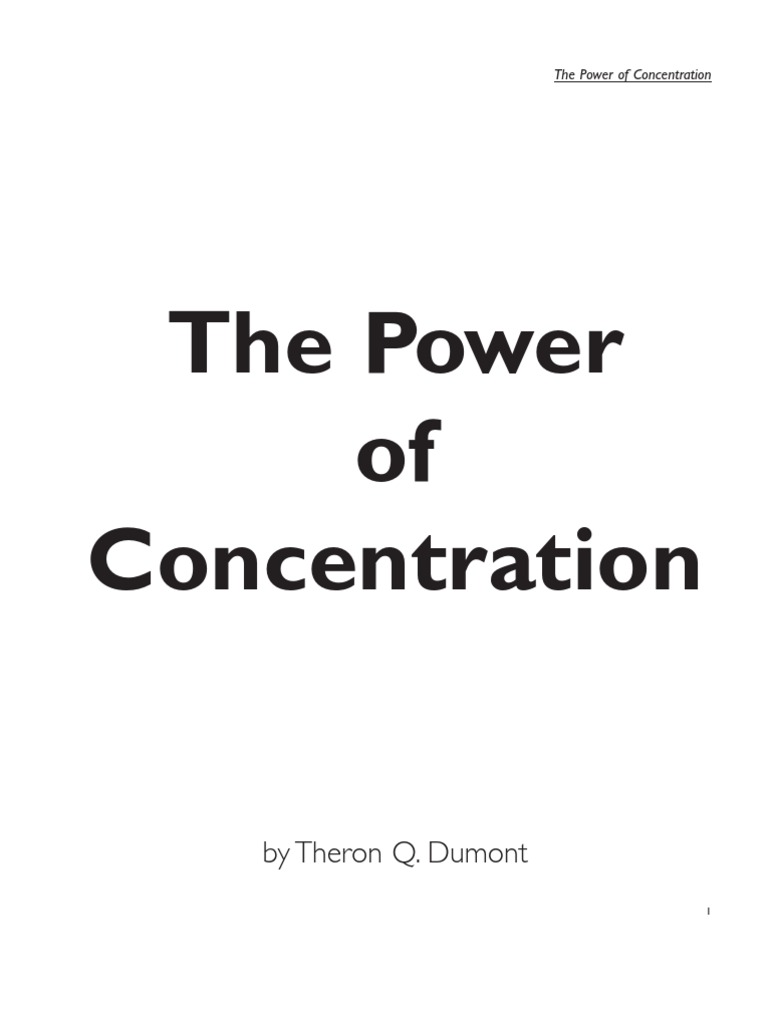 The Power of Concentration | PDF | Thought | Attention