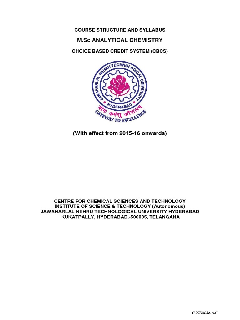 MSC Analytical Chemistry Syllabus | PDF | Chromatography | Coordination ...