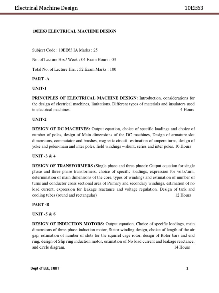 Electrical Machine Design PDF | PDF | Electric Motor | Ferromagnetism