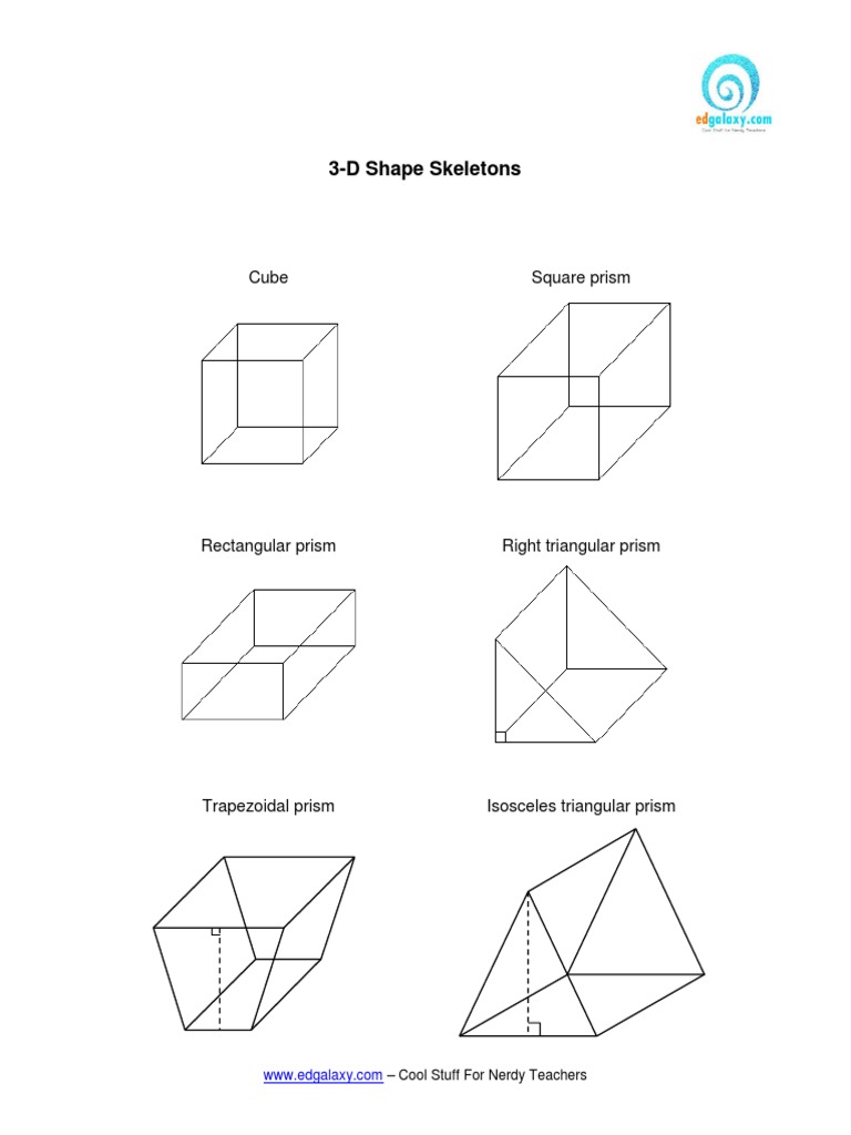 3-D Shape Skeletons: Cube Square Prism | PDF | Convex Geometry | Linear Programming
