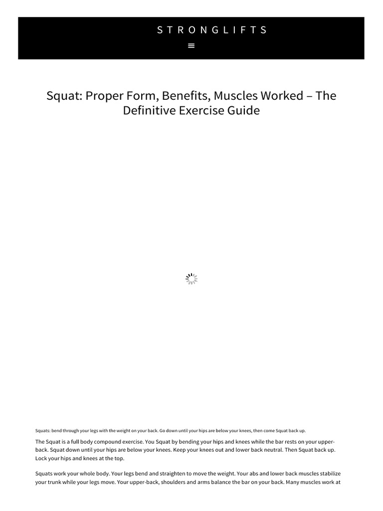 Squat: Proper Form, Benefits, Muscles Worked - The Definitive Exercise ...
