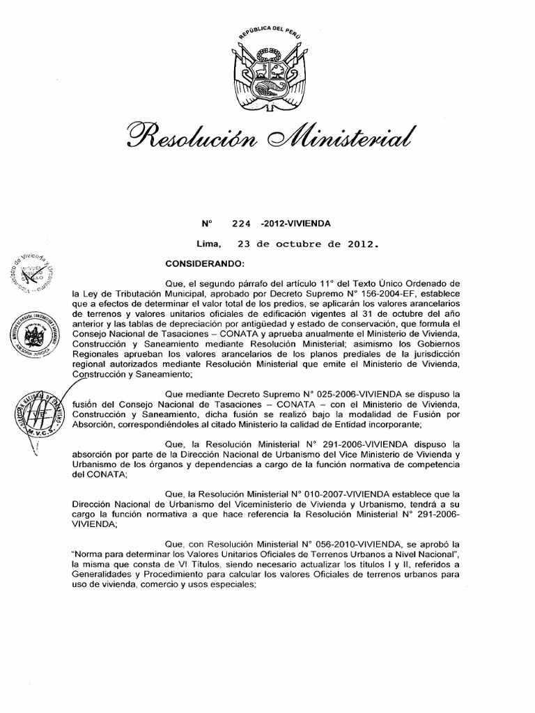 RM 224 2012 Vivienda | PDF