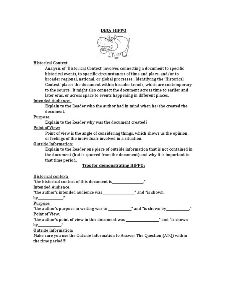 APEuro -- Unit 1 -- How to write a DBQ using HIPPO format