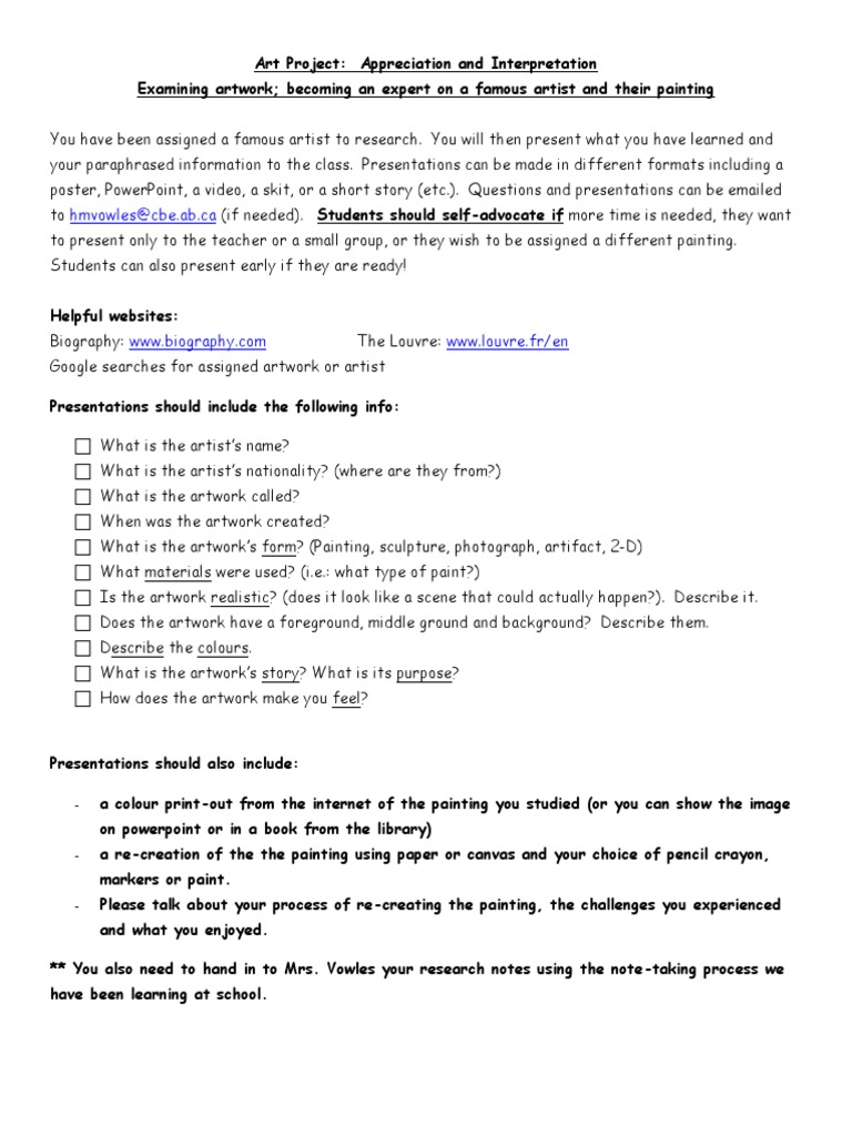 Art Appreciation Assignment | PDF | Paintings | Communication Design