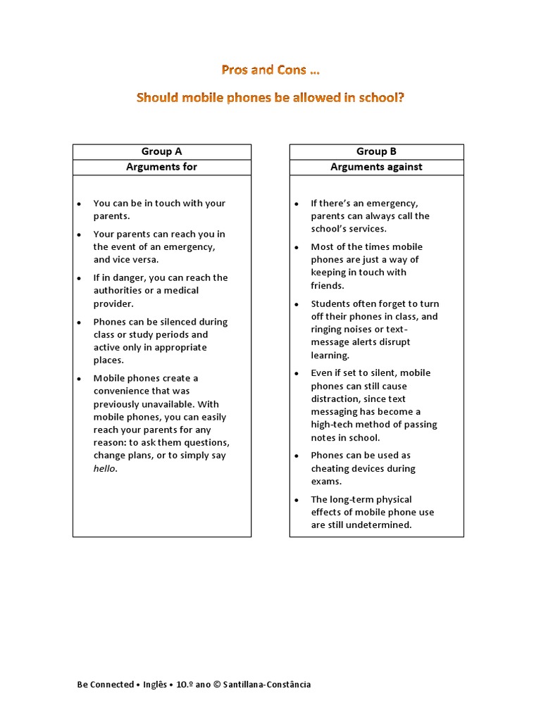 Pros and Cons Mobile Phones | PDF | Mobile Technology | Telecommunications
